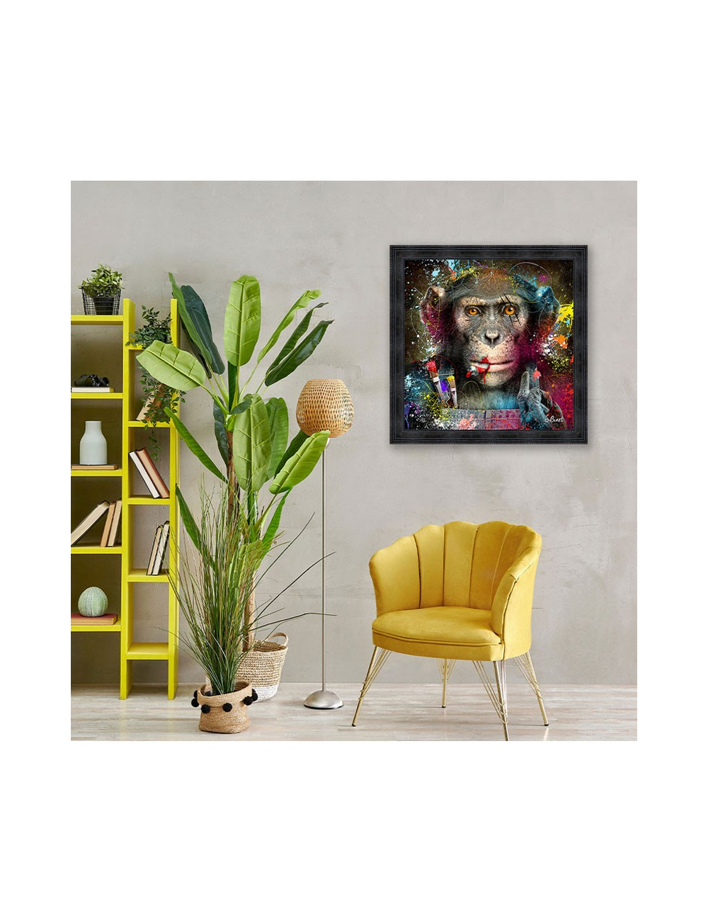 Tableau Singe Peintre – Décoration murale moderne Sylvain Binet