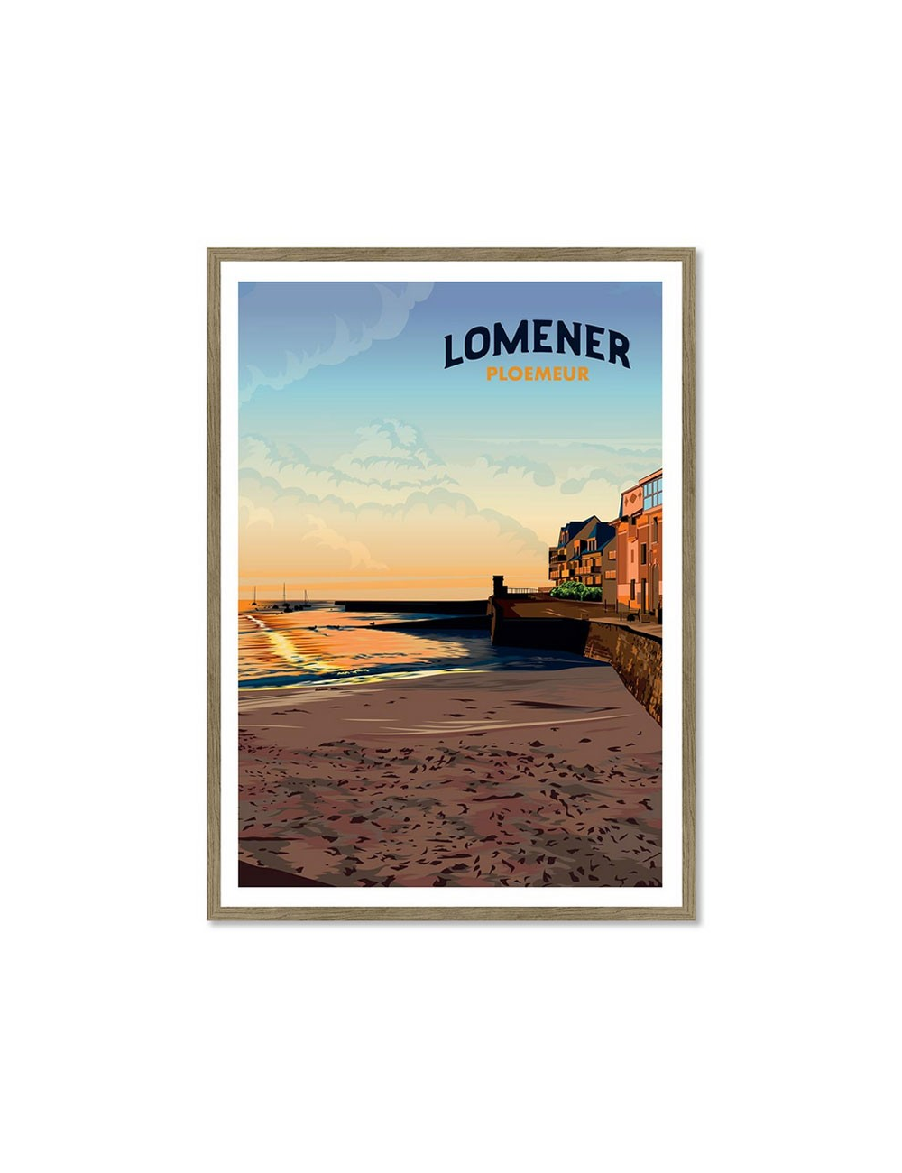 Affiche vintage Lomener – Poster déco encadré bord de mer