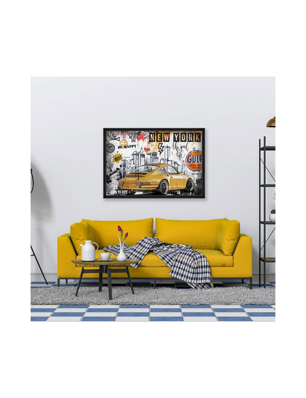 Tableau Porsche 911 Be Happy – déco murale Rubix